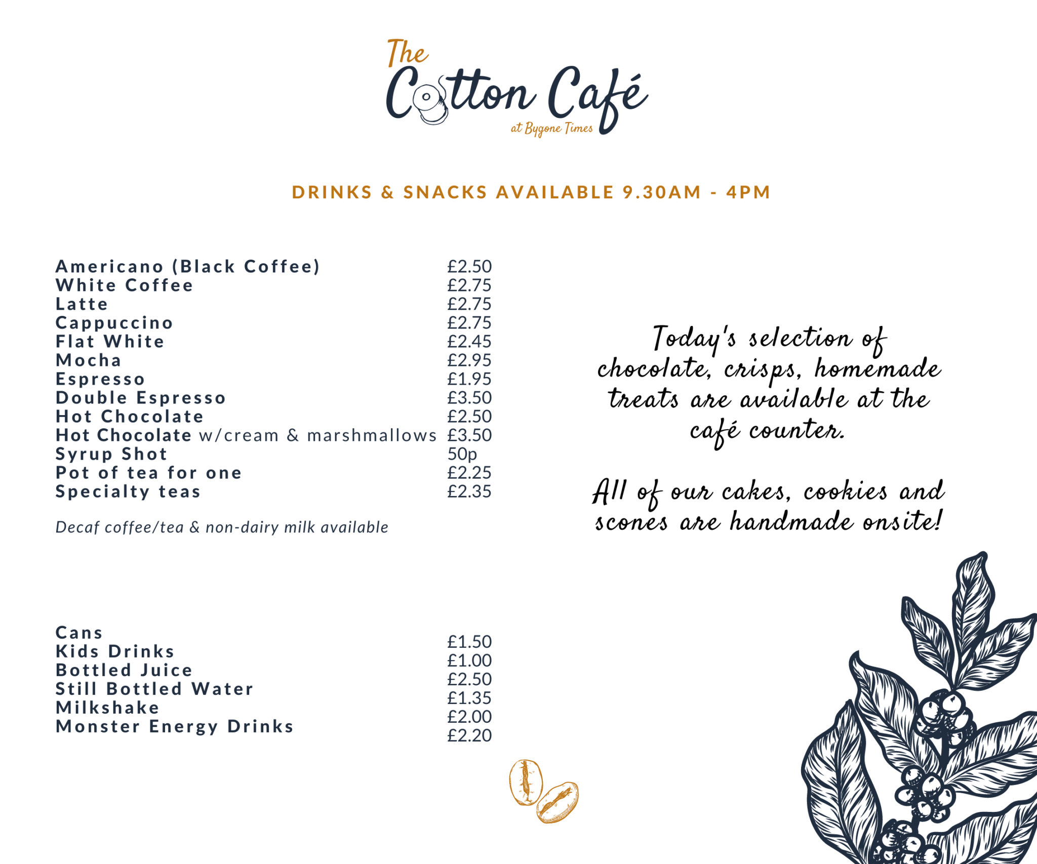 The Cotton Cafe | Food & Hot Drinks at Bygone Times | Bygone Times